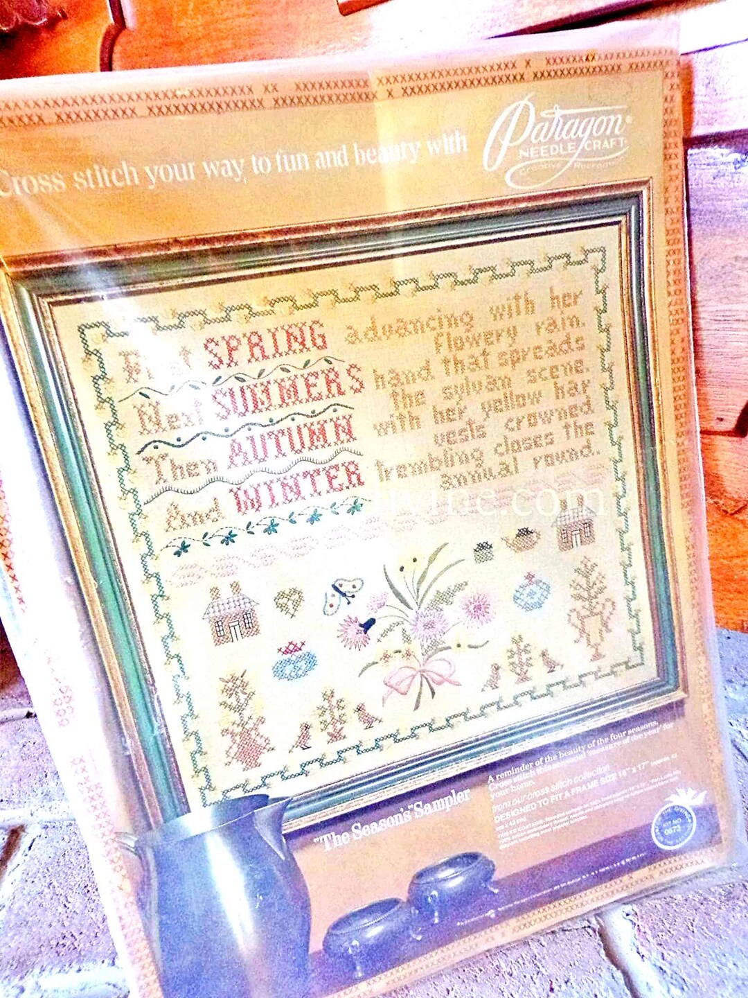 The Season's Sampler Vintage Paragon Cross Stitch Embroidery Kit # 0673 ...