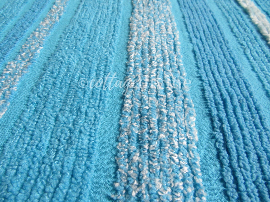 Wild Brilliant Blue Variegated 1960s Stripe Vintage Chenille - Etsy