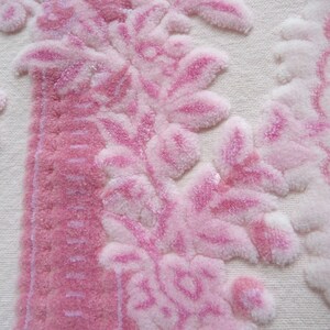Pink Velvet Fabric, French Chic Vintage Bates Tapestry Chenille Piece ...