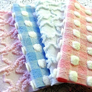 Too Cute Chenille Quilt Squares Set, From Vintage Bedspread Fabric, 17 ...