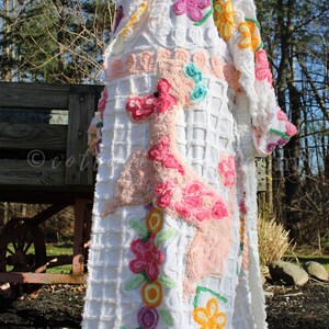 Peekaboo Pink Poodle Chenille Robe, Colorful Plus Size Women's Bathrobe ...
