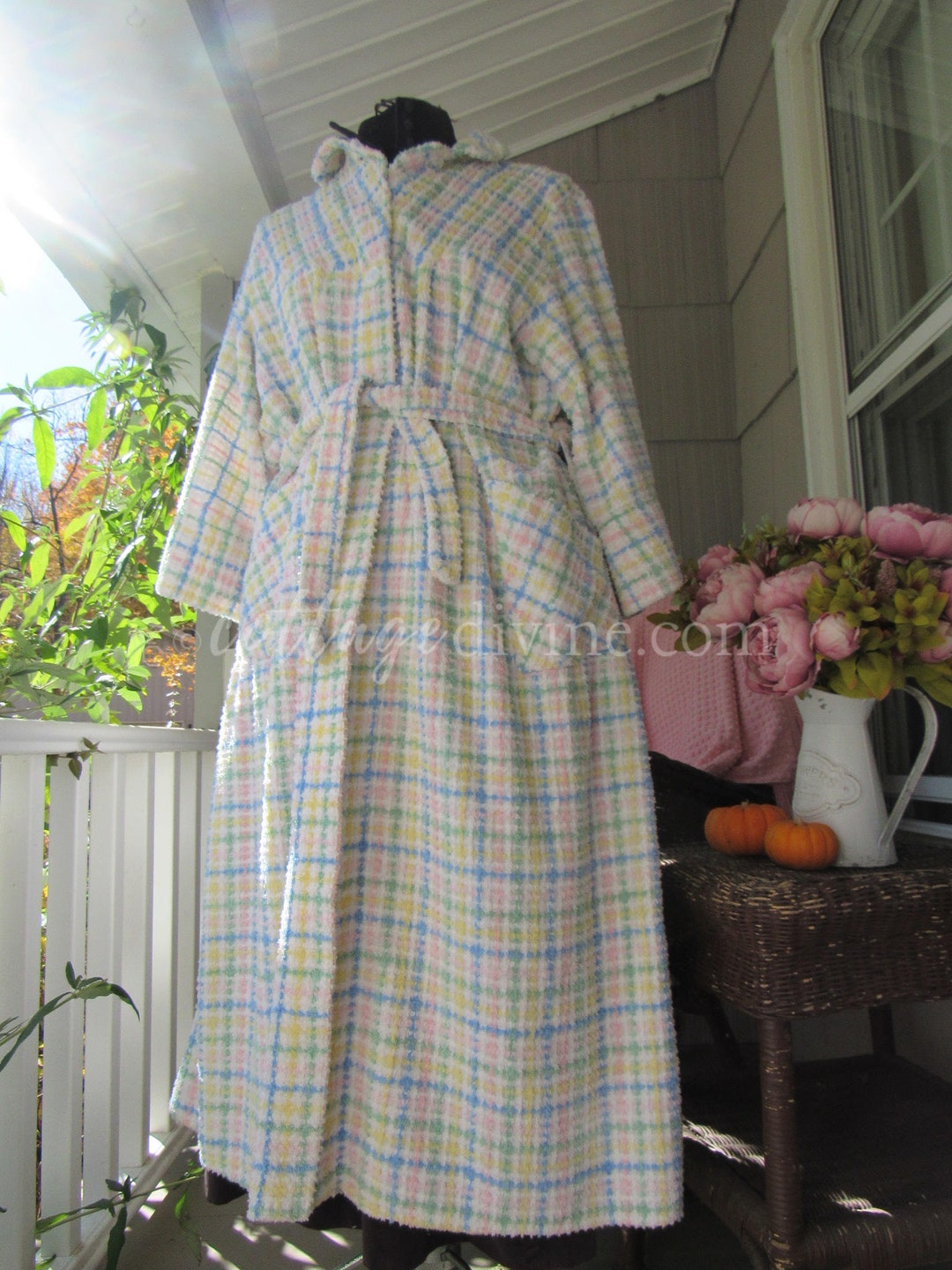 Grandma's Cozy Chenille Housecoat PLAID Vintage Chenille - Etsy