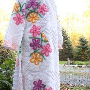 Peekaboo Pink Poodle Chenille Robe, Colorful Plus Size Women's Bathrobe ...