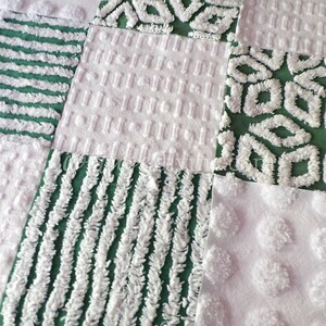First Snowfall Quilt Squares Set, From Vintage Chenille Bedspread ...