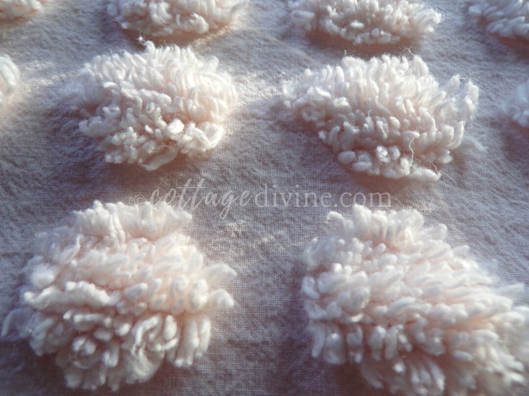 Fluffy Jumbo Coin Dots Vintage Chenille Fabric, 18 X 34 Inch Piece in ...