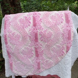 Pink Velvet Fabric, French Chic Vintage Bates Tapestry Chenille Piece ...
