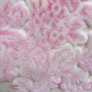 Pink Velvet Fabric, French Chic Vintage Bates Tapestry Chenille Piece ...