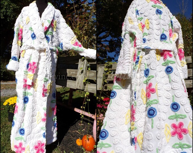 Plus Size Chenille Robe the Nanny Style Bathrobe Designed From Y2K Era ...