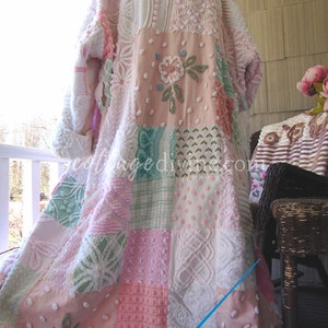 Patchwork Rag Quilt Vintage Chenille Coat Robe Heirloom - Etsy