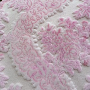 Pink Velvet Fabric, French Chic Vintage Bates Tapestry Chenille Piece ...