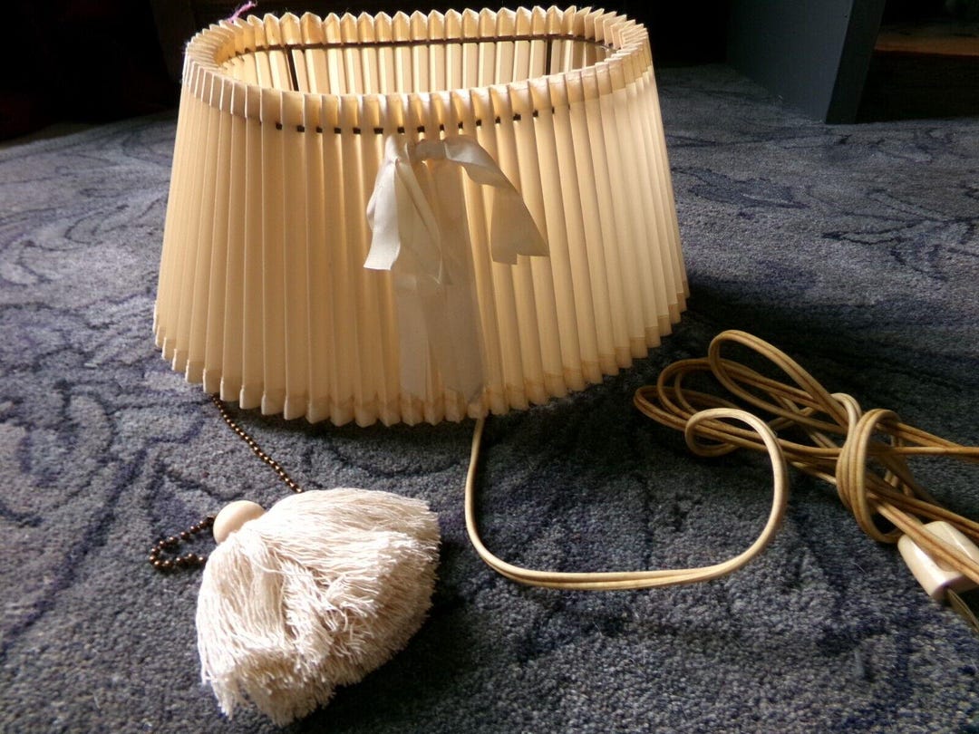 Vintage 1950s Bed Lamp Headboard Pleated Hanging Reading Light ...