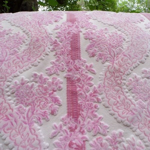 Pink Velvet Fabric, French Chic Vintage Bates Tapestry Chenille Piece ...