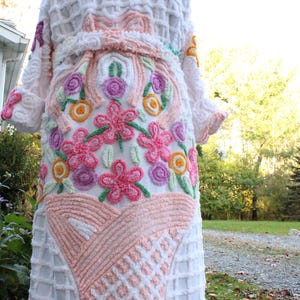 Peekaboo Pink Poodle Chenille Robe, Colorful Plus Size Women's Bathrobe ...