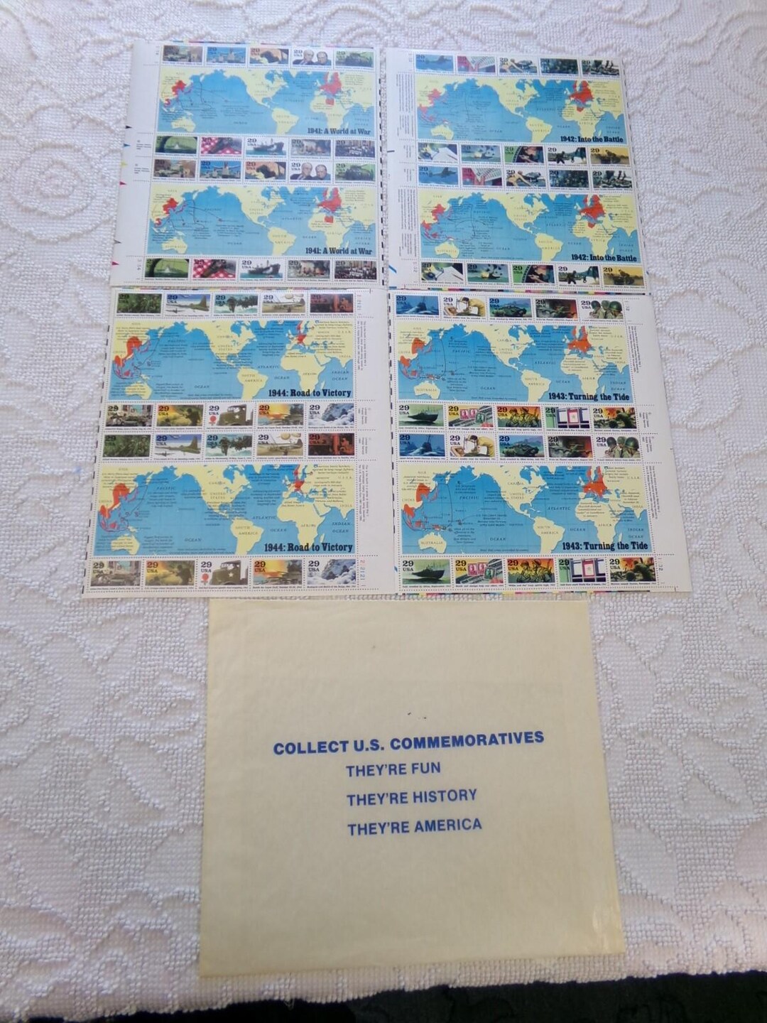 Vintage USPS Stamps WW2 50th Anniversary Commemorative Series 1941-1945 ...