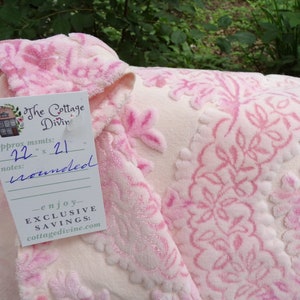 Pink Velvet Fabric, French Chic Vintage Bates Tapestry Chenille Piece ...