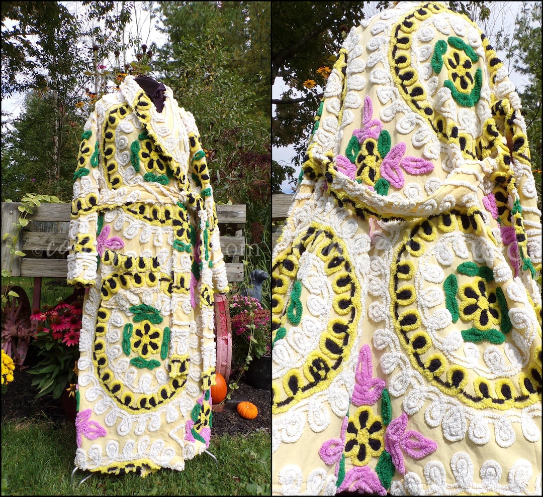 XL XXL Plus Size Chenille Robe, the Nanny Style Bathrobe in Cake ...