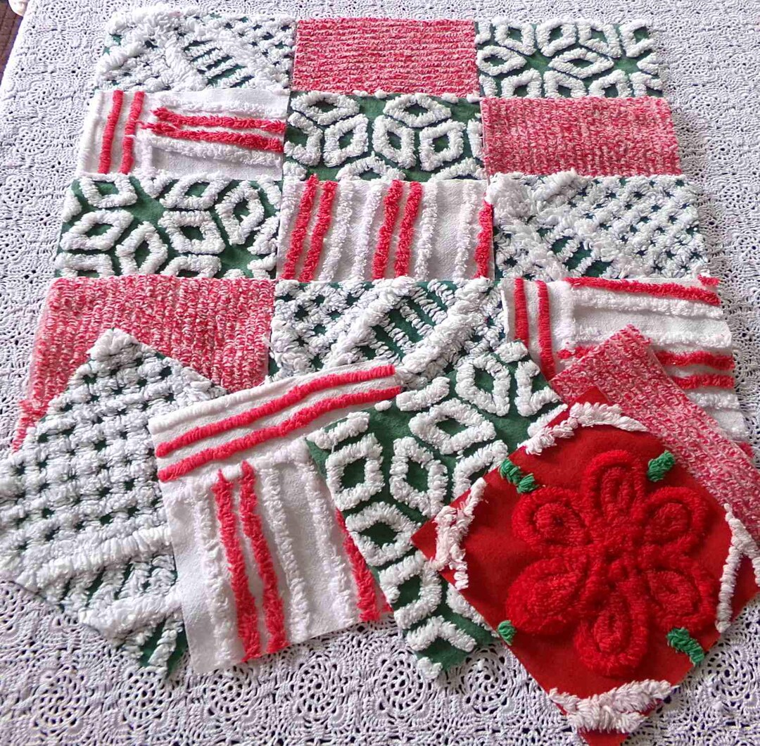 Merry Christmas Quilt Squares, Craft Square Set 17 Blocks in Shades of ...