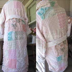 Patchwork Rag Quilt Vintage Chenille Coat Robe Heirloom - Etsy