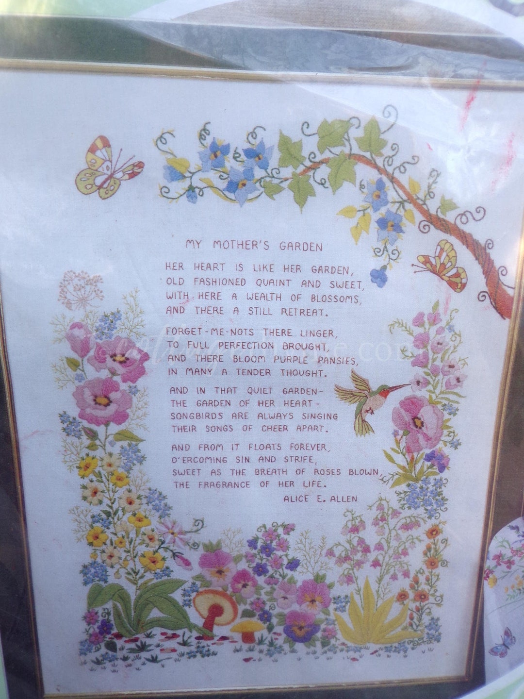 My Mother's Garden Floral Poetry Embroidery Sampler - Etsy