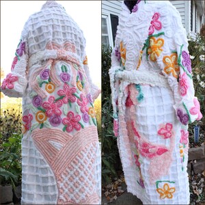Peekaboo Pink Poodle Chenille Robe, Colorful Plus Size Women's Bathrobe ...