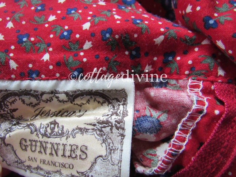 Magical Red Velvet Accent Calico Gunne Sax Gunnies Vintage - Etsy