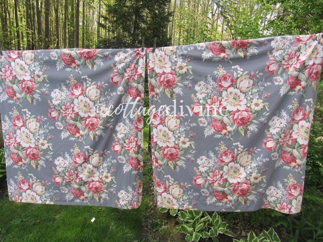 Beautiful Kimberly Ralph Lauren Cabbage Rose Floral Curtain - Etsy