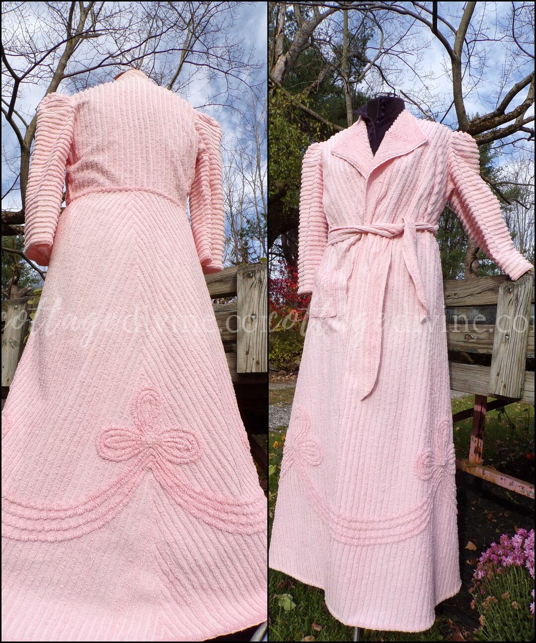 Vintage Chenille Robe 1940s Petal Pink Bathrobe From the - Etsy