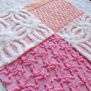 Sherbet Ice Cream Chenille Quilt Squares Set From Vintage Bedspread ...