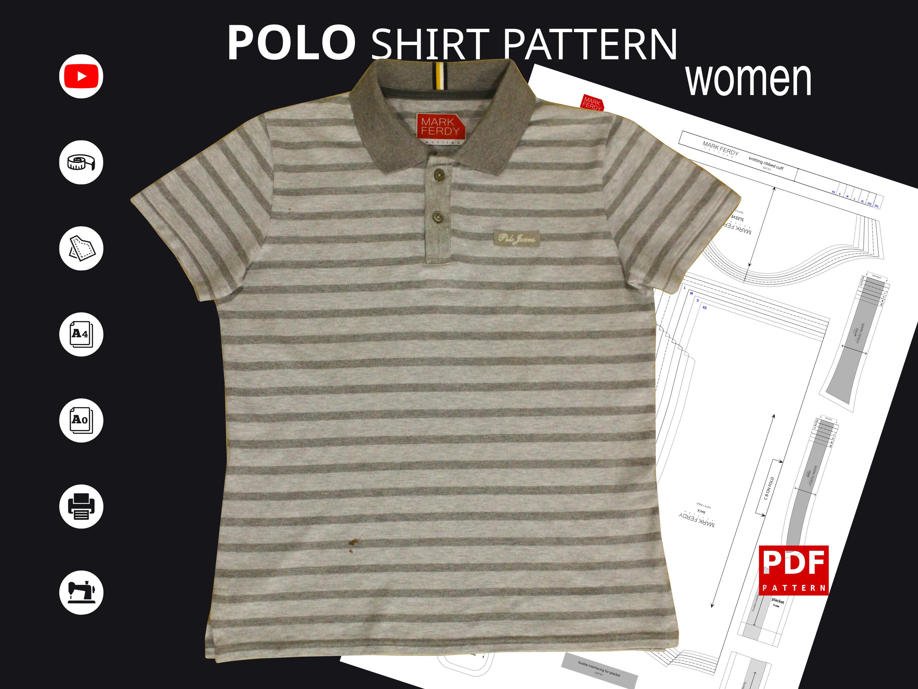 Womens Polo Shirt Sewing Pattern Sewing Pattern For A Women's Collared