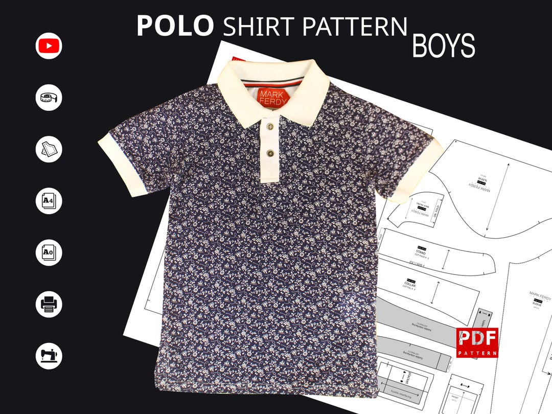 Pdf Polo Shirt Pattern for Boys - Etsy Canada