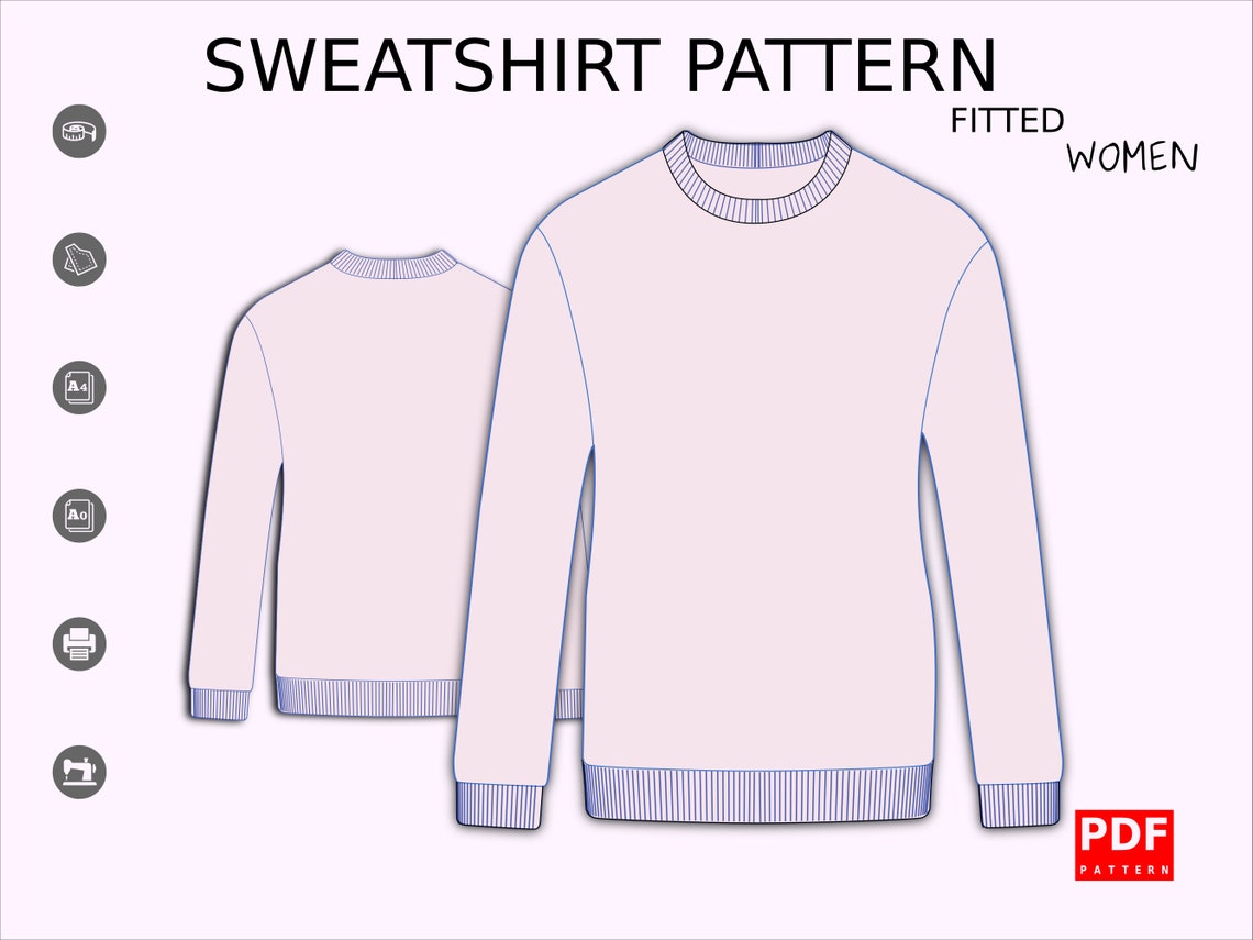 PDF Sweatshirt Sewing Pattern for Women XS / XXXL - Etsy