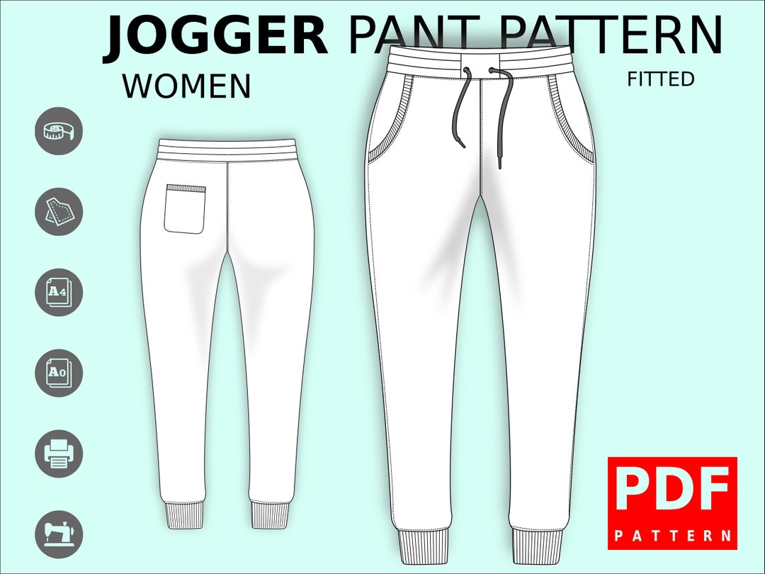 PDF Jogger Pant Sewing Pattern for Women XS / 4XL - Etsy