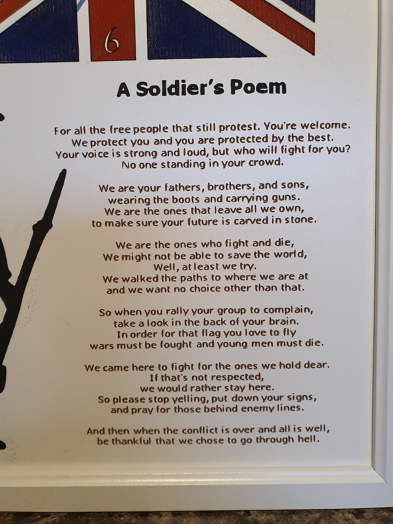 Military Clock Soldiers Poem Clock Wall Art Man Cave | Etsy