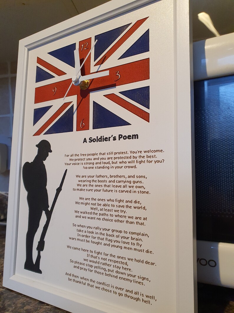 Military Clock Soldiers Poem Clock Wall Art Man Cave - Etsy
