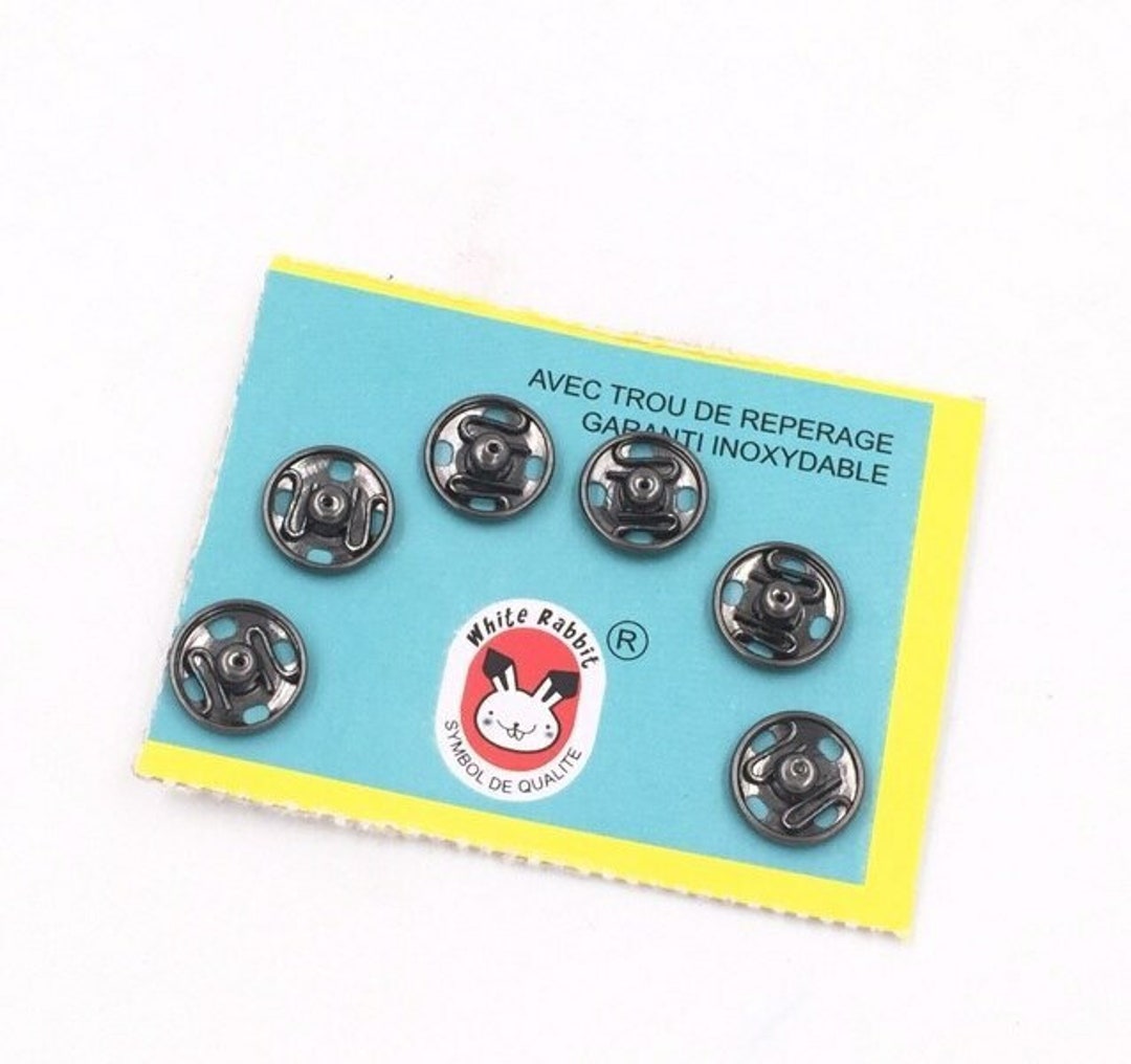 White Rabbit Black Sew-on Snaps 6-pair Pack H20201155 - Etsy