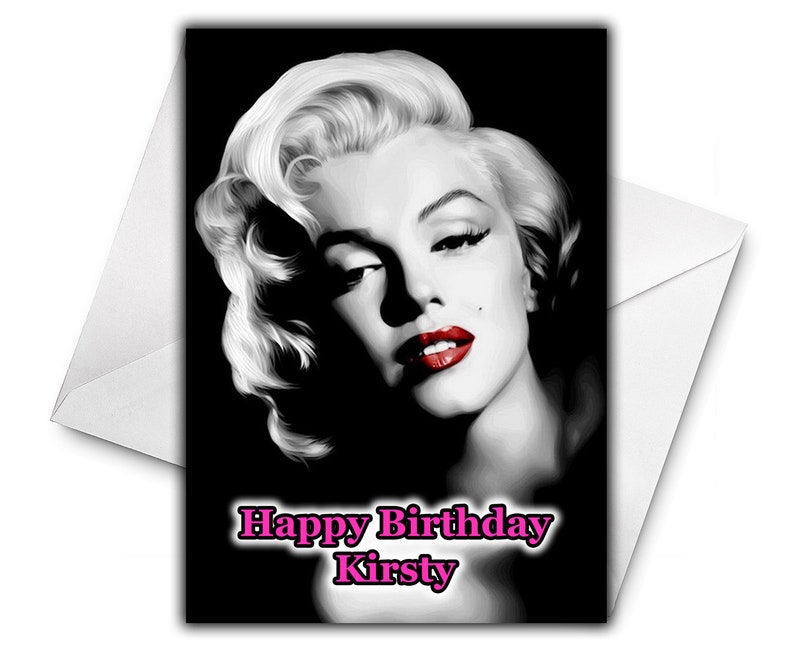 Marilyn Monroe Personalised Birthday Card Marilyn Monroe Etsy