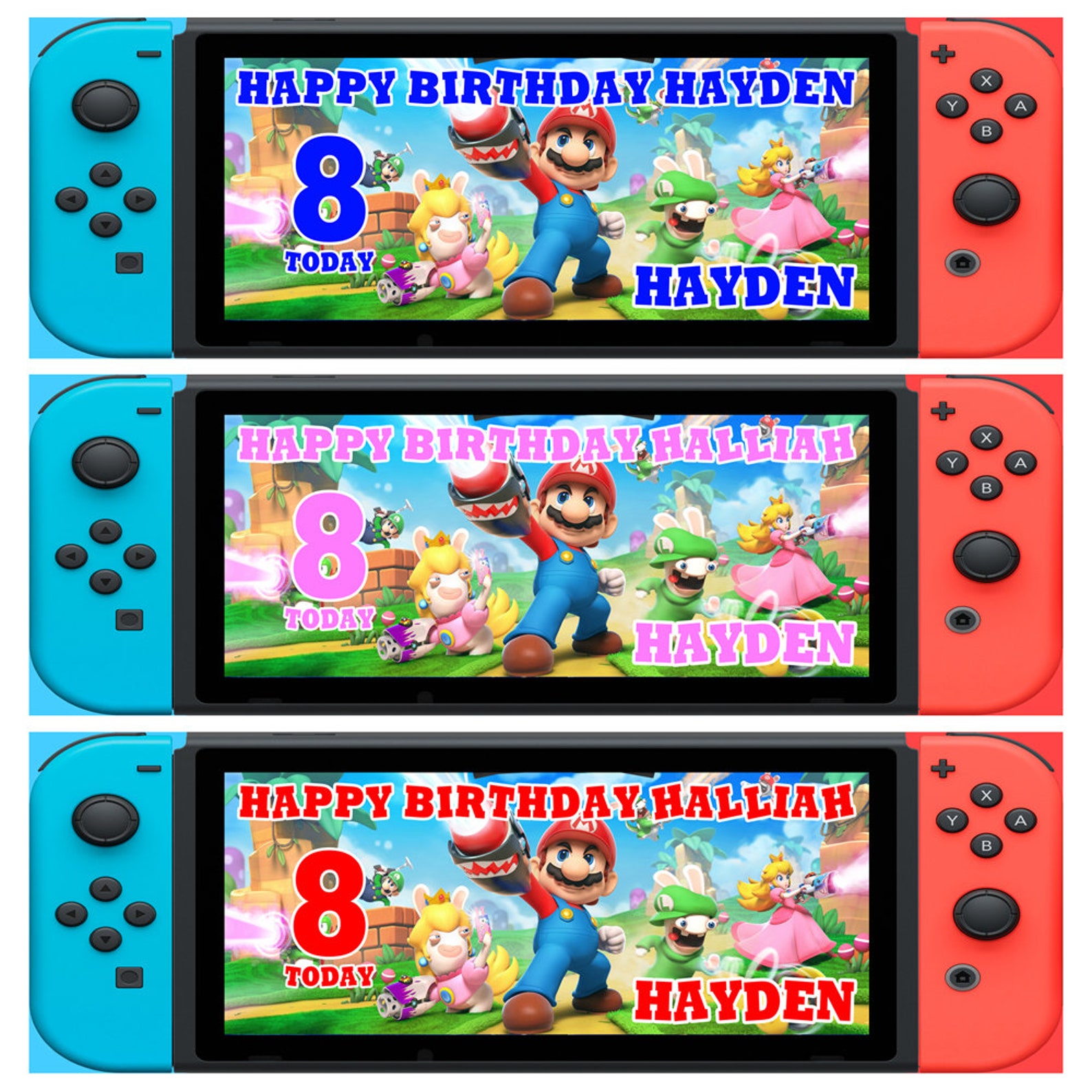 SUPER MARIO Personalised Birthday Banner Mario Personalized | Etsy