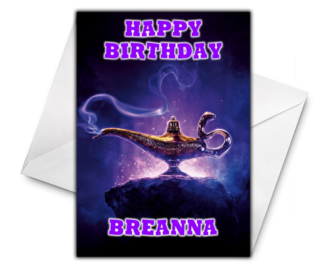 ALADDIN Personalised Birthday Card Disney Aladdin | Etsy
