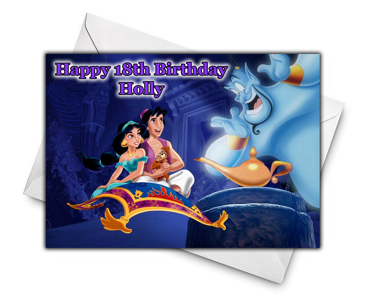 ALADDIN Personalised Birthday Card Disney Aladdin | Etsy