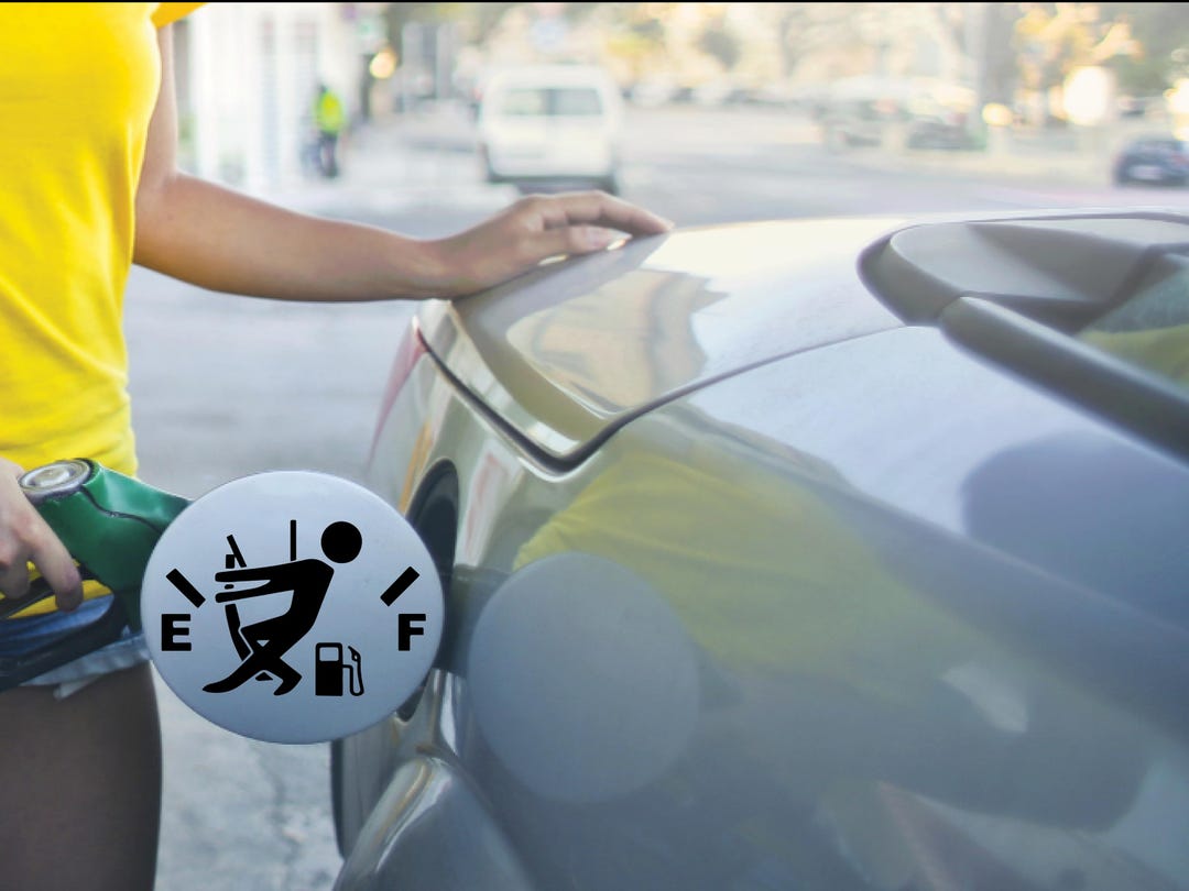 Empty Gas Tank Boy Vinyl Car Decal - Relatable Driver Humor Sticker ...