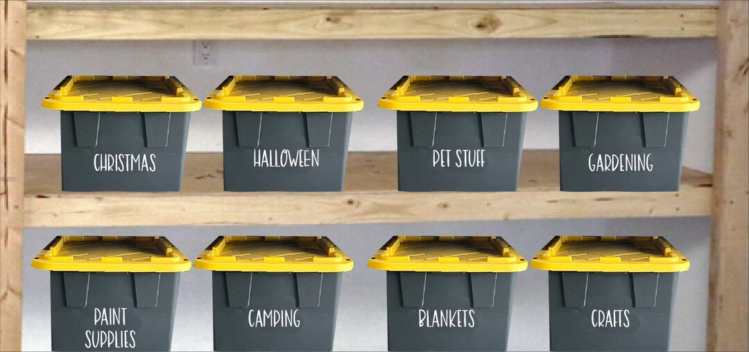 Storage Bins Vinyl Decal Create/personalize Your Own 2 - Etsy