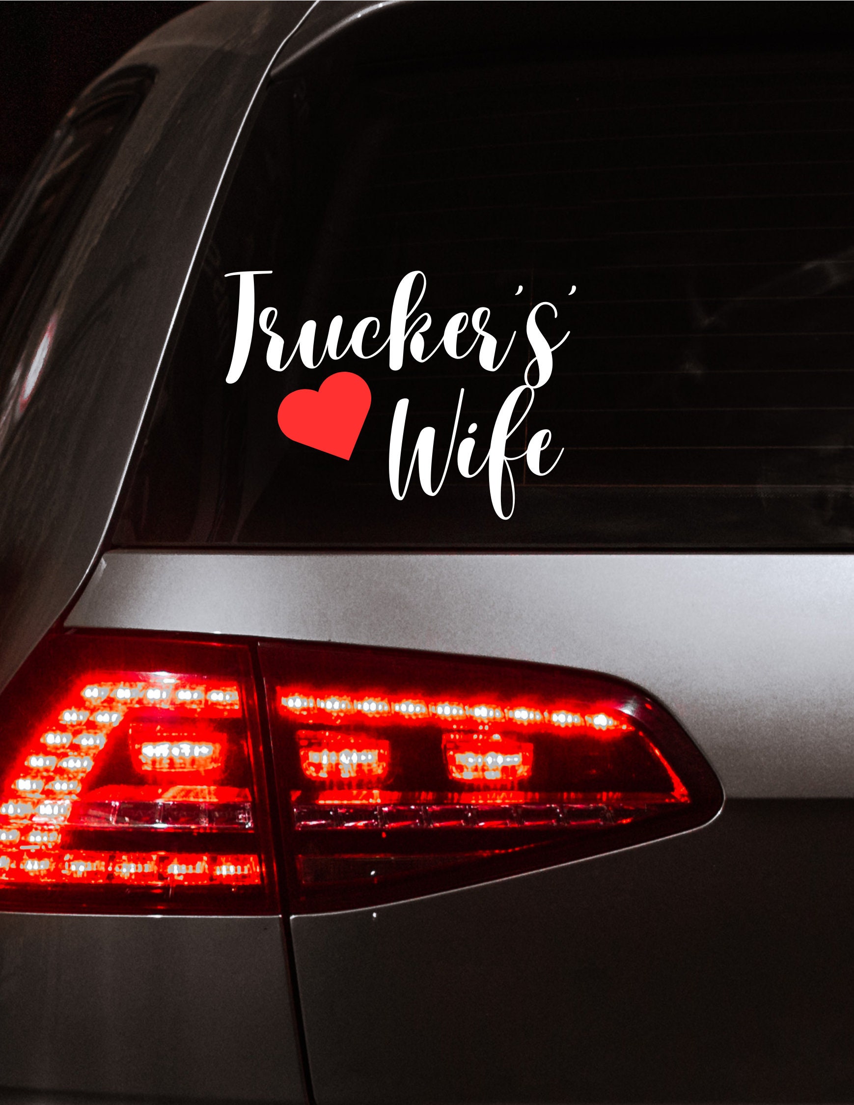 Truckers Wife Decal Car Decal Any Color Computer Decal - Etsy