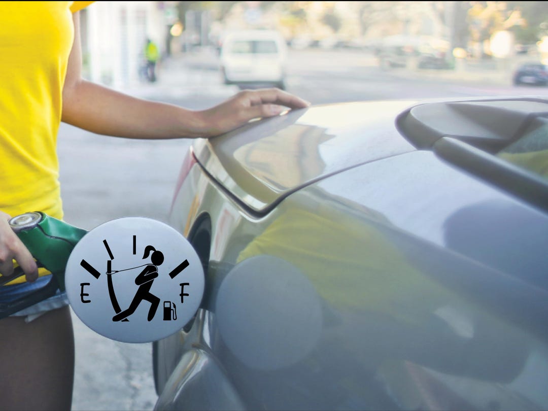 Empty Gas Tank Girl Decal: Funny Car Window Sticker - Etsy