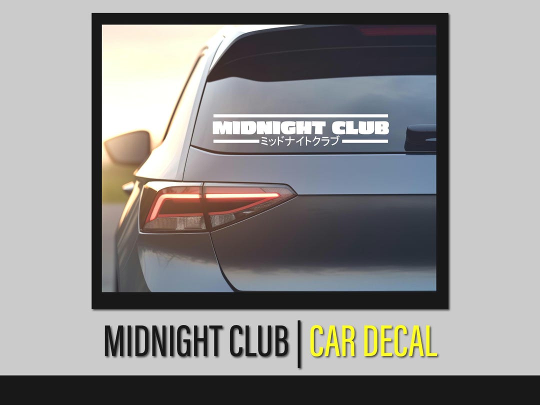 Midnight Club Decal, Car Sticker, Any Color Vinyl, Computer Decal ...