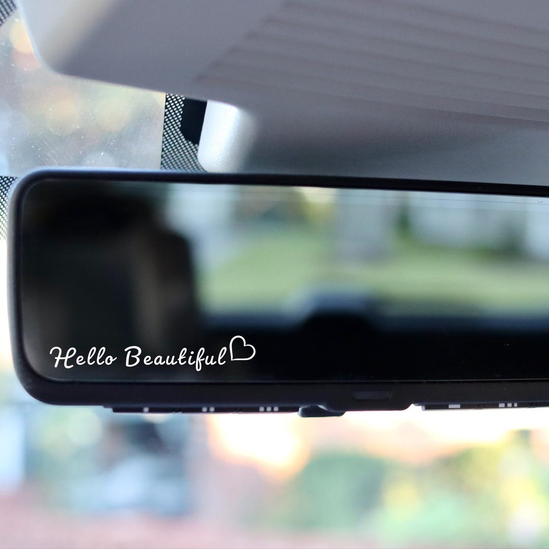 Hello Car Mirror Decal - Car Accessories, Inspirational Car Decor - Etsy
