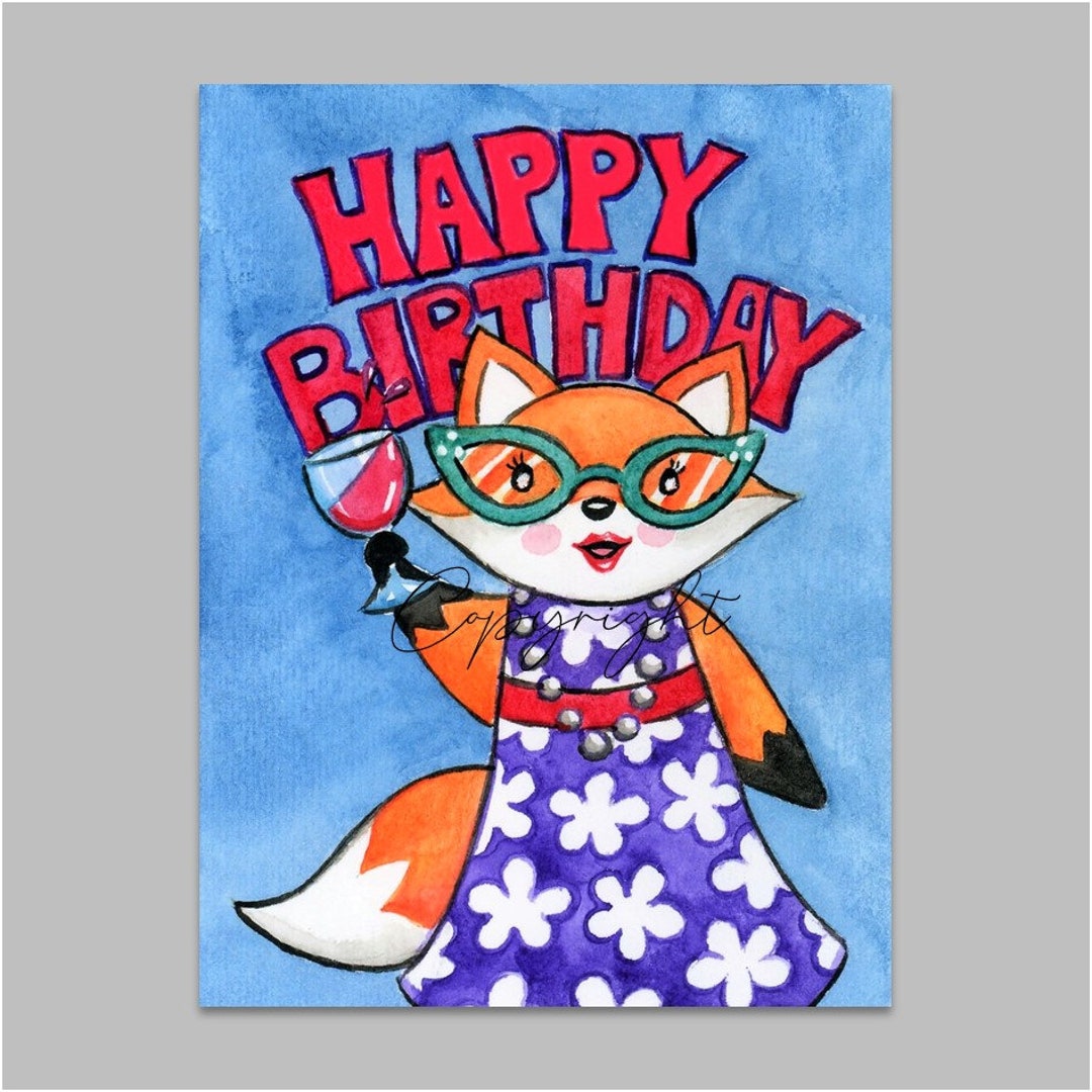 Sassy Chef Birthday Card watercolor Print - Etsy