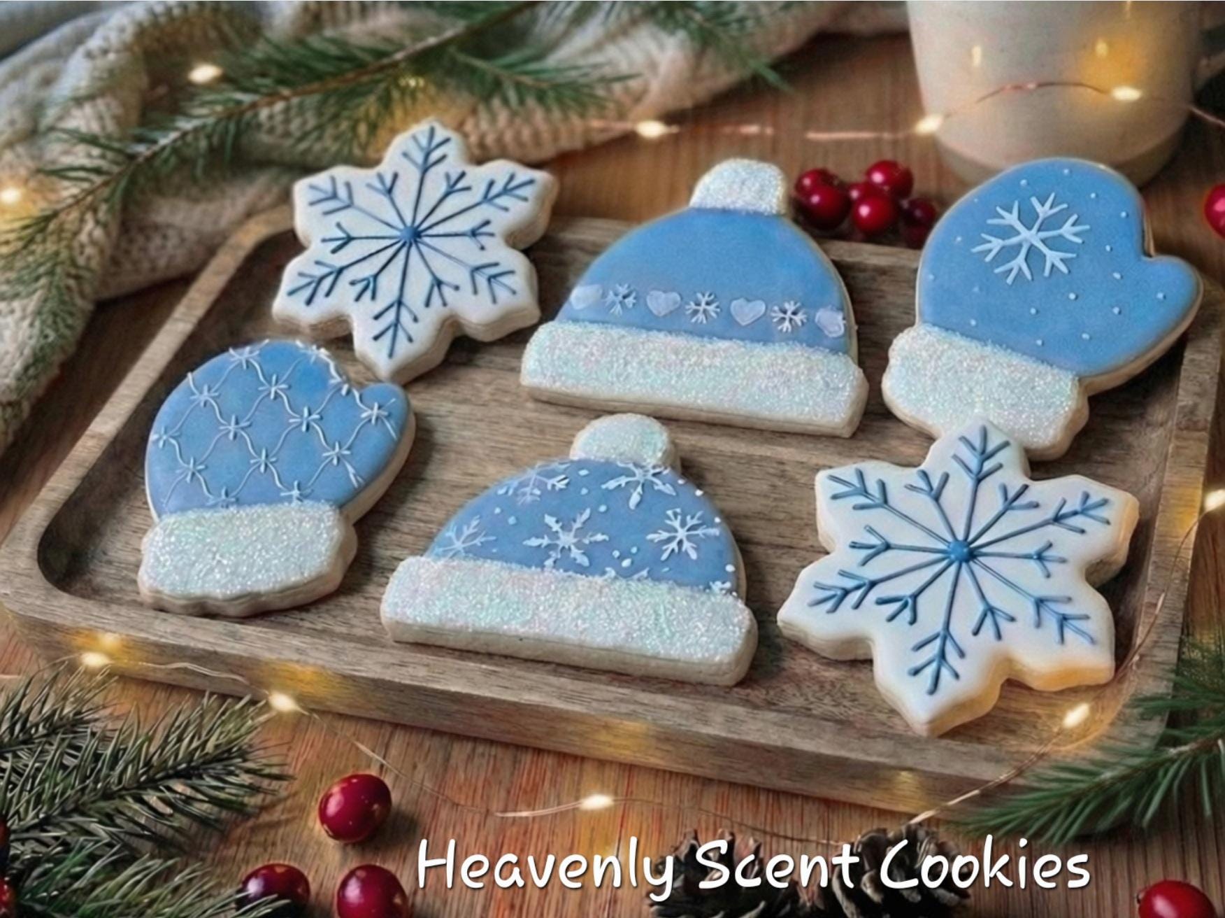 Winter Holiday Mittens Hats & Snowflakes Decorated Sugar Cookies - Etsy