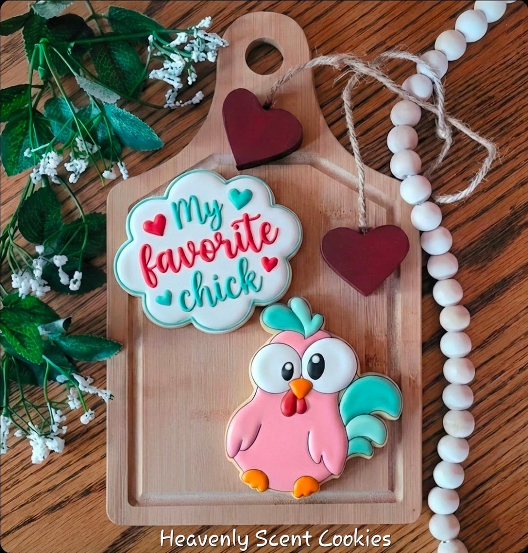 Valentine's Day My Favorite Chick Two Cookie Set Decorated Sugar ...
