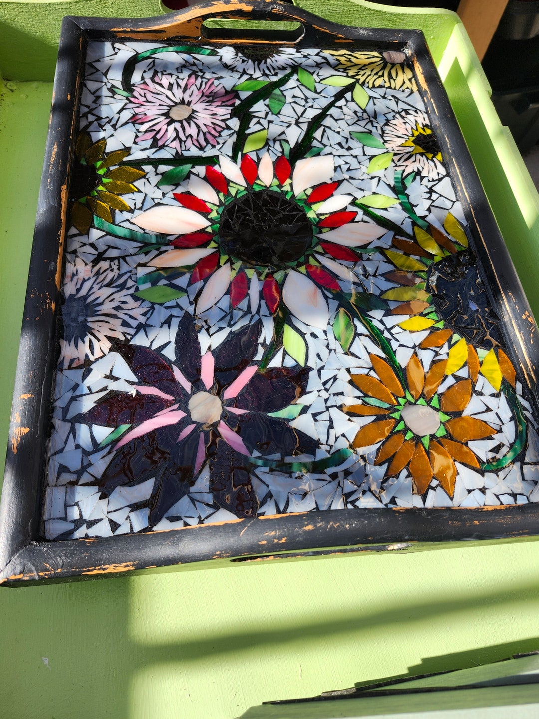 Handcrafted Stained Glass Serving Tray - Etsy