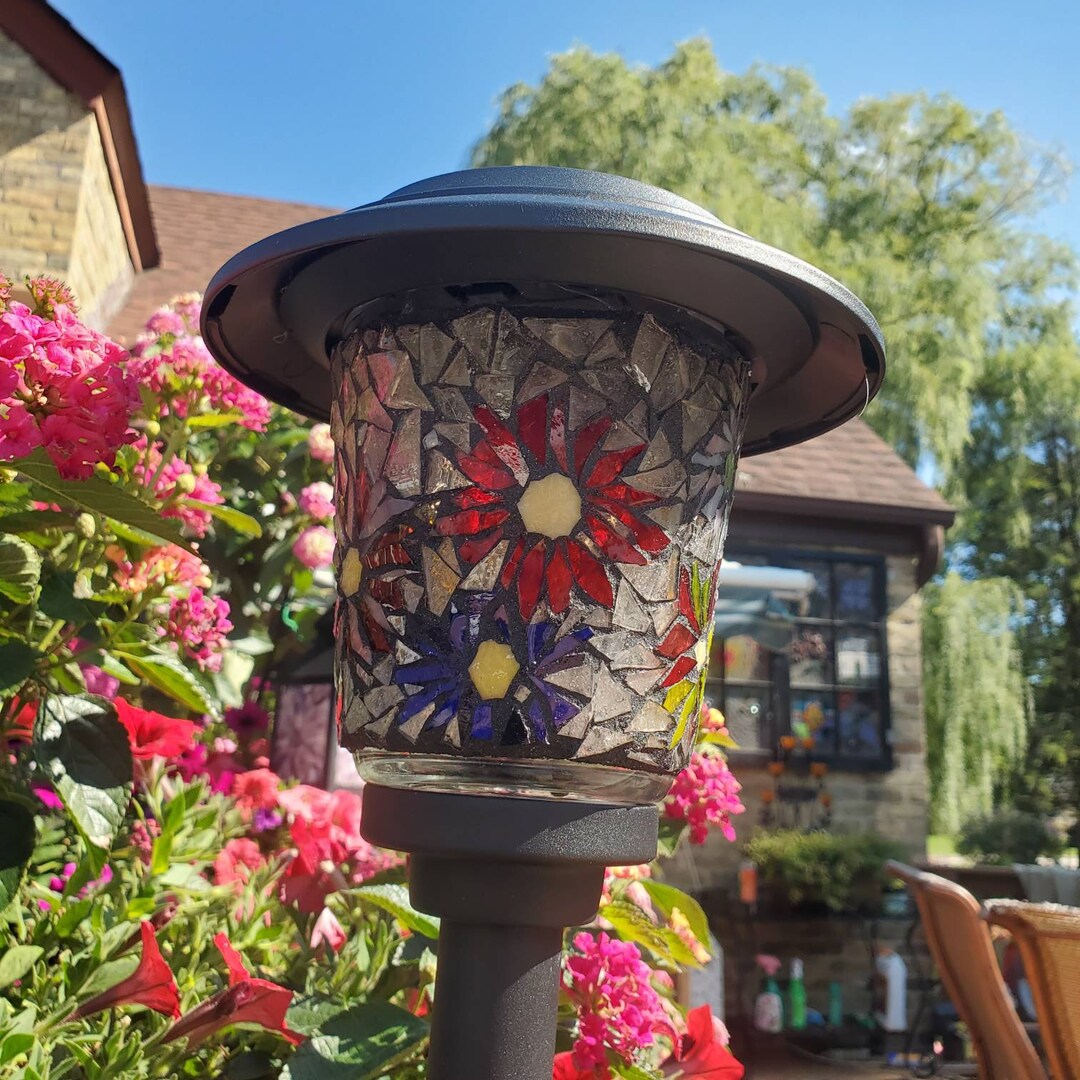 Handcrafted Stained Glass Solar Lantern - Etsy
